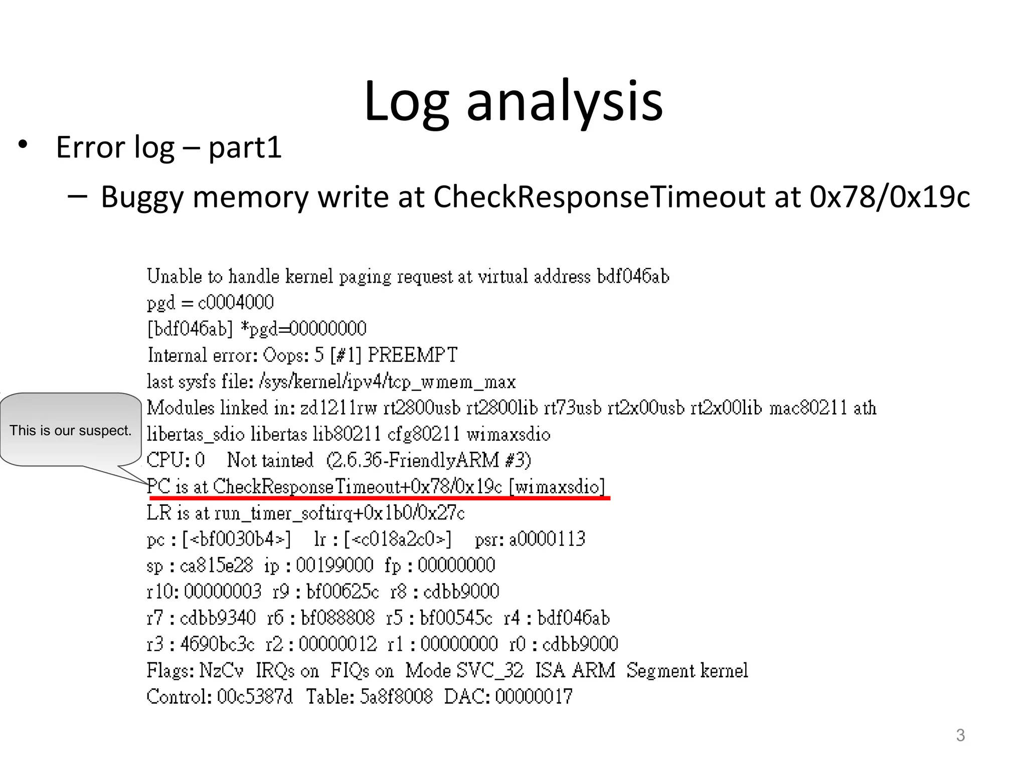 Concurrency bug identification through kernel panic log (english) | PPT