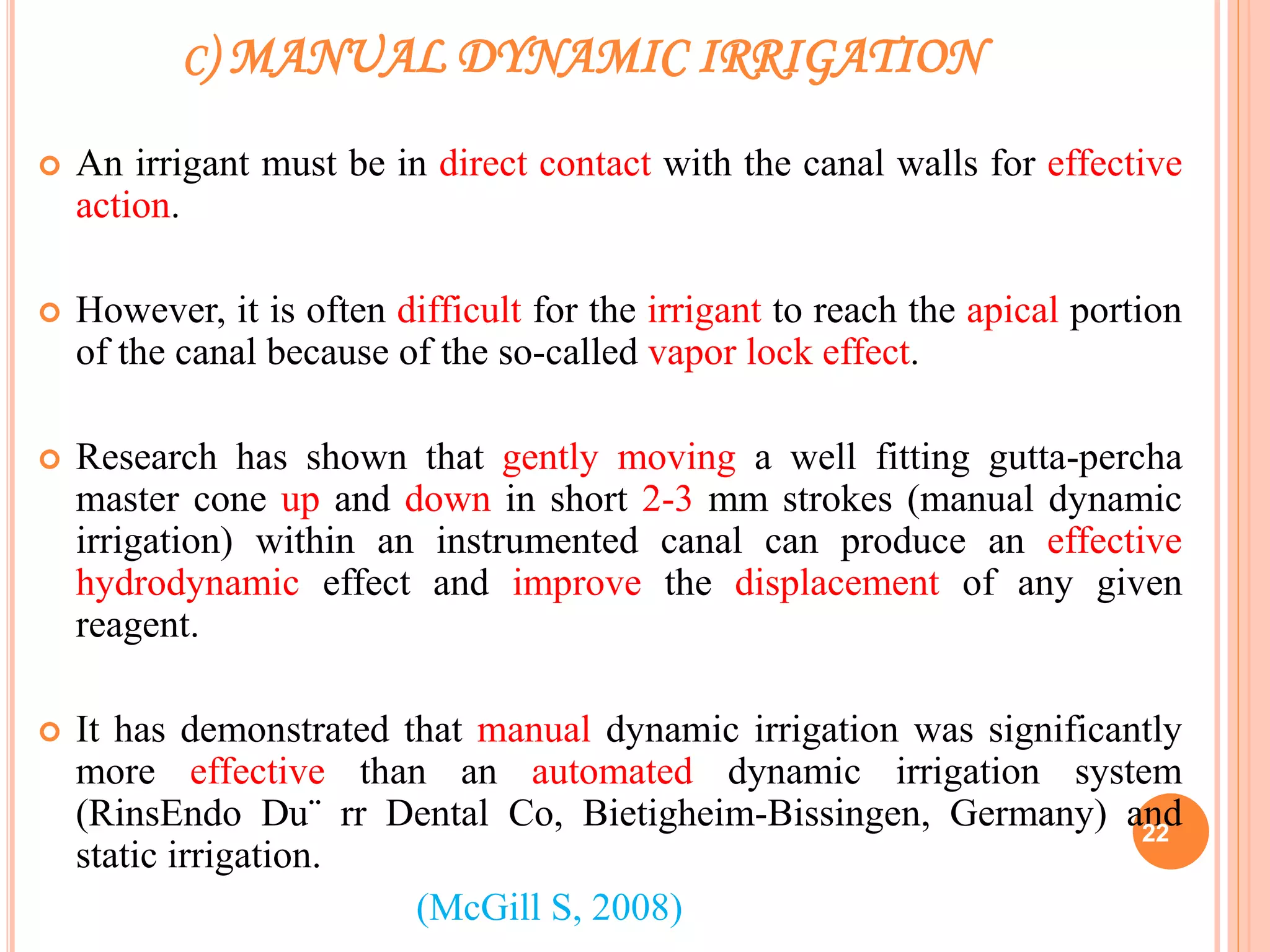 Recent advances in endodontic irrigation devices | PPTX