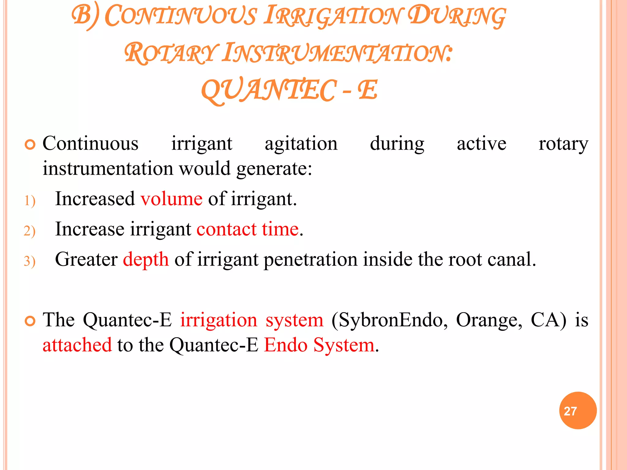 Recent advances in endodontic irrigation devices | PPTX