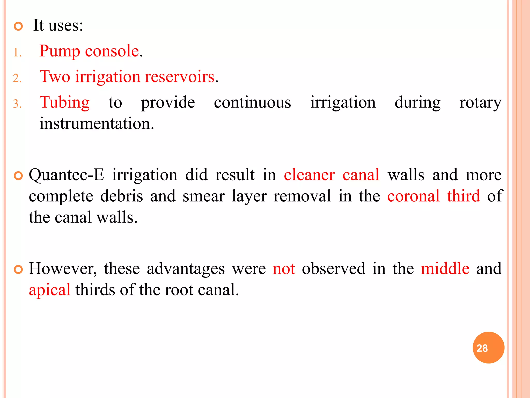 Recent advances in endodontic irrigation devices | PPTX