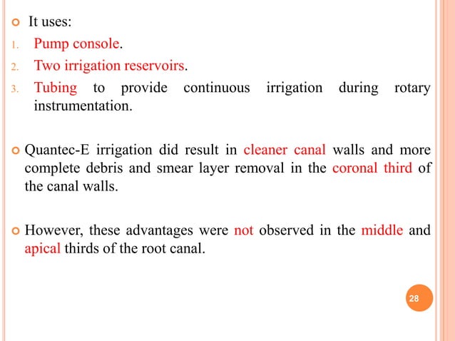 Recent advances in endodontic irrigation devices | PPTX