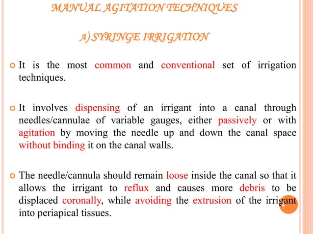Recent advances in endodontic irrigation devices | PPTX