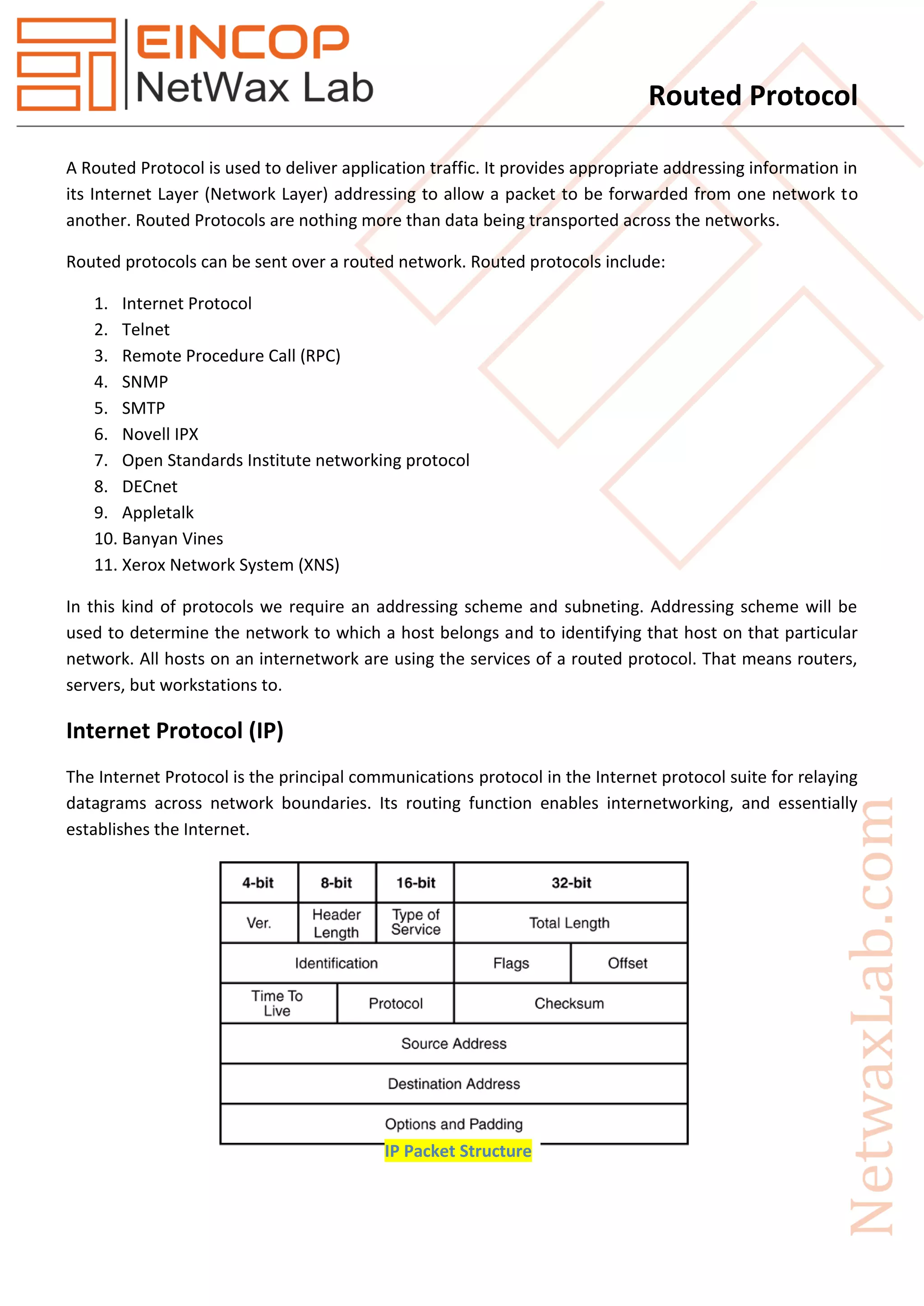 Routed Protocol | PDF