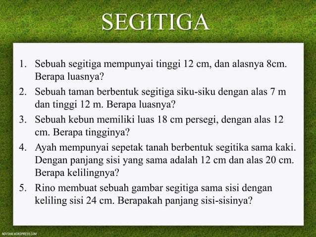 Latihan Soal Segitiga dan Jajargenjang | PPT