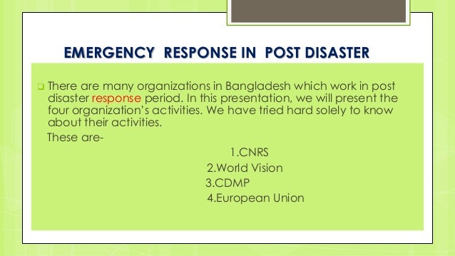 Disaster and Emergency Response Management: Principles and practice