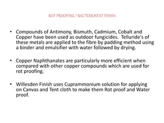 Anti bacterial finish | PPTX | Chemistry | Science