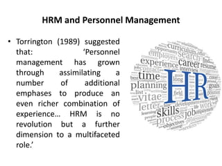 HRM and personnel management - human resource management | PPTX