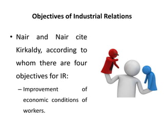 Objectives of industrial relations - industrial relations - Manu Melwin ...
