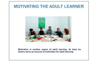 8.motivation of adult learner A Lecture By Mr Allah Dad Khan | PPTX