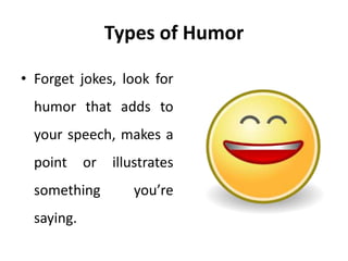 Types of humor - public speaking skills - Manu Melwin Joy | PPTX