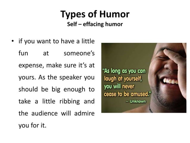 Types of humor - public speaking skills - Manu Melwin Joy | PPTX
