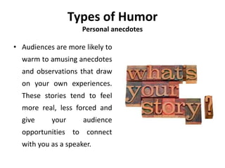 Types of humor - public speaking skills - Manu Melwin Joy | PPTX