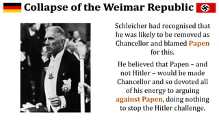Collapse of the Weimar Republic - nazis and the politics of intrigue | PPTX