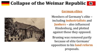 Collapse of the Weimar Republic - nazis and the politics of intrigue | PPTX