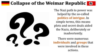 Collapse of the Weimar Republic - nazis and the politics of intrigue | PPTX