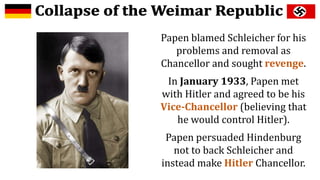 Collapse of the Weimar Republic - nazis and the politics of intrigue | PPTX