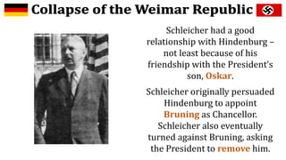 Collapse of the Weimar Republic - nazis and the politics of intrigue | PPTX