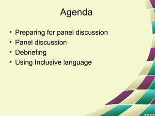 8. panel discussion, inclusive language | PPT
