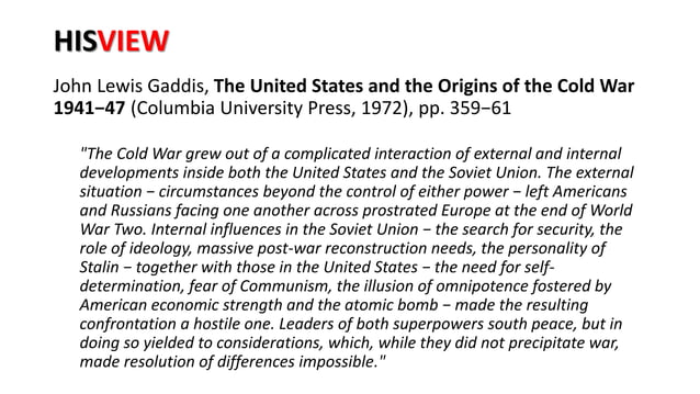 CAMBRIDGE IGCSE HISTORY REVISION 8 - WHO WAS TO BLAME FOR THE COLD WAR ...