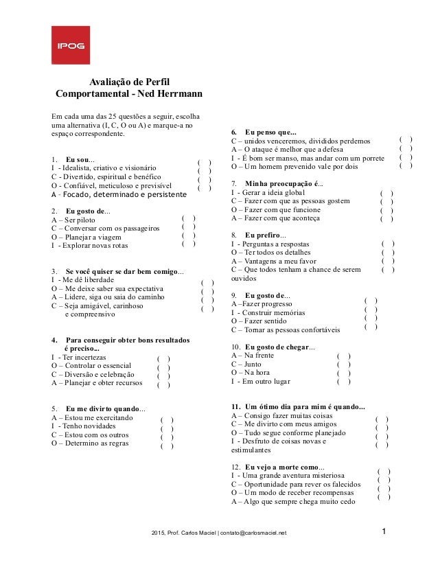 8. perfil comportamental ned herrmann