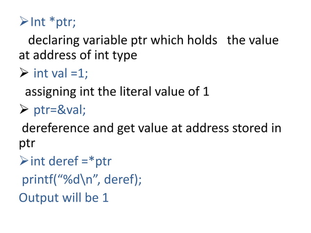 Pointers In C Programming Pptx Programming Languages Computing