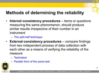 8. validity and reliability of research instruments | PDF