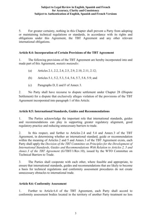 Chapter VIII: Technical barriers to trade chapter | PDF