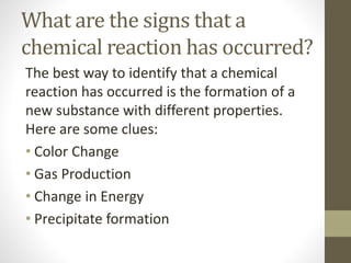 8.5 chemical reactions | PPT
