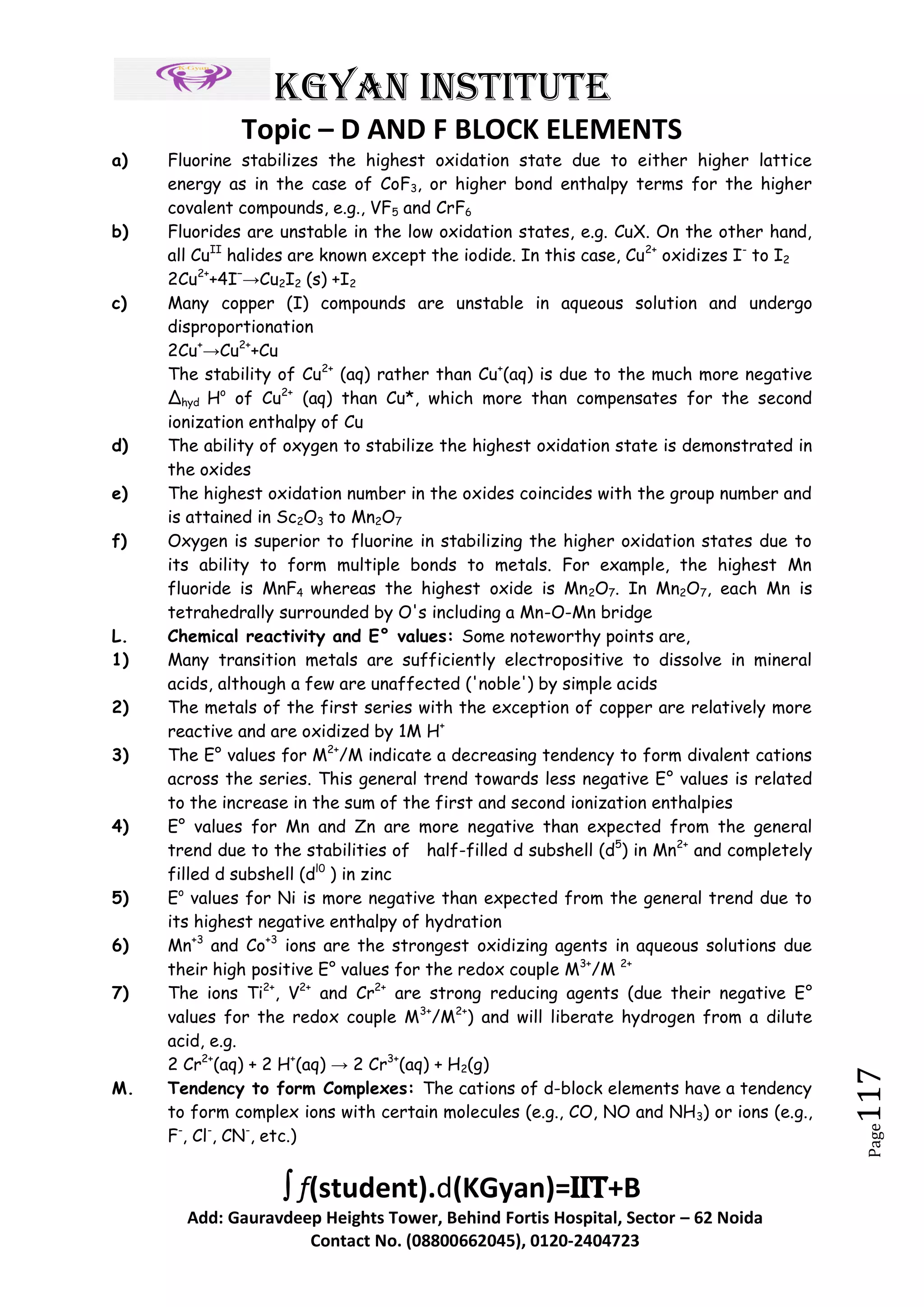 8. d and f block elements 01 | PDF