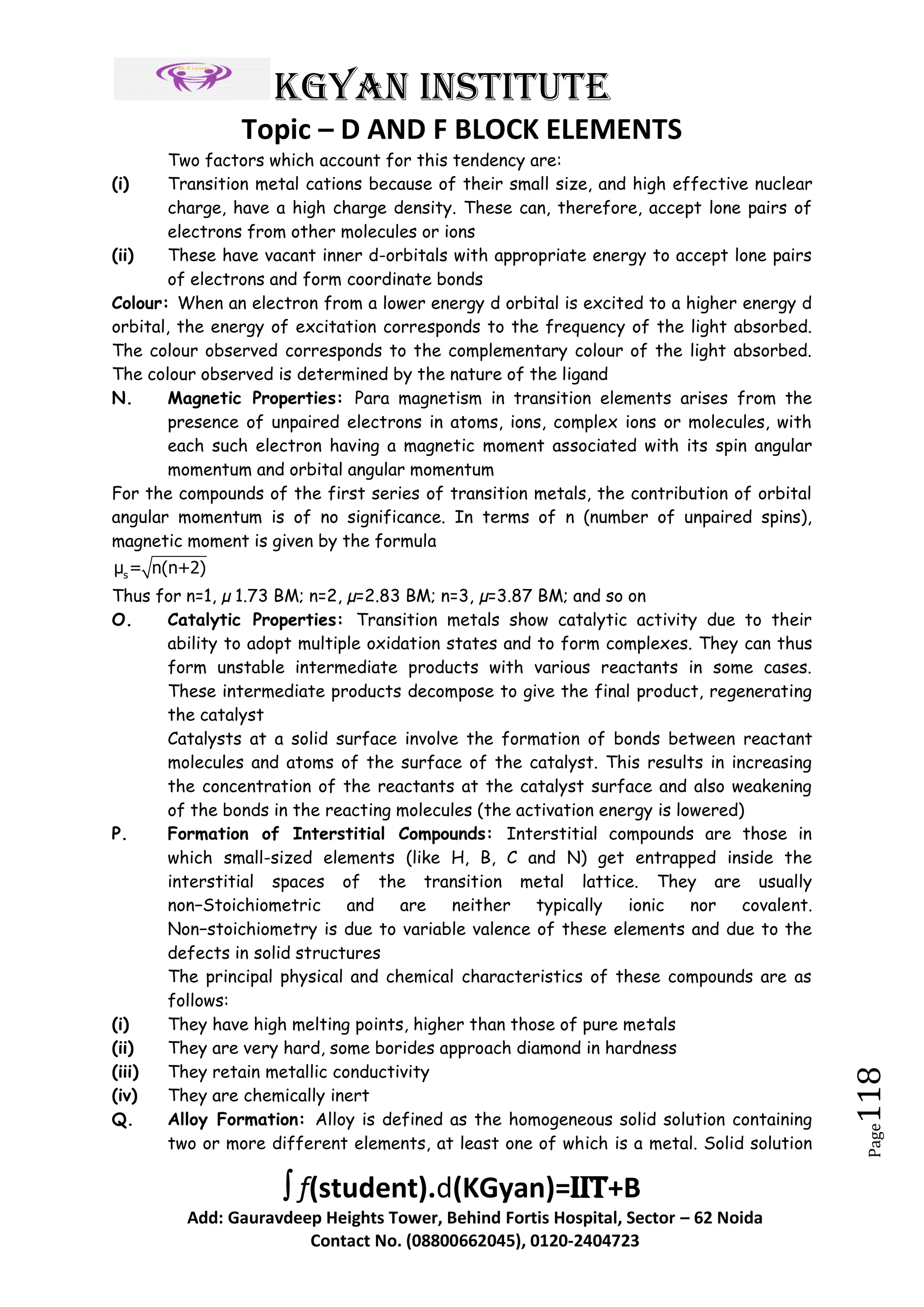 8. d and f block elements 01 | PDF