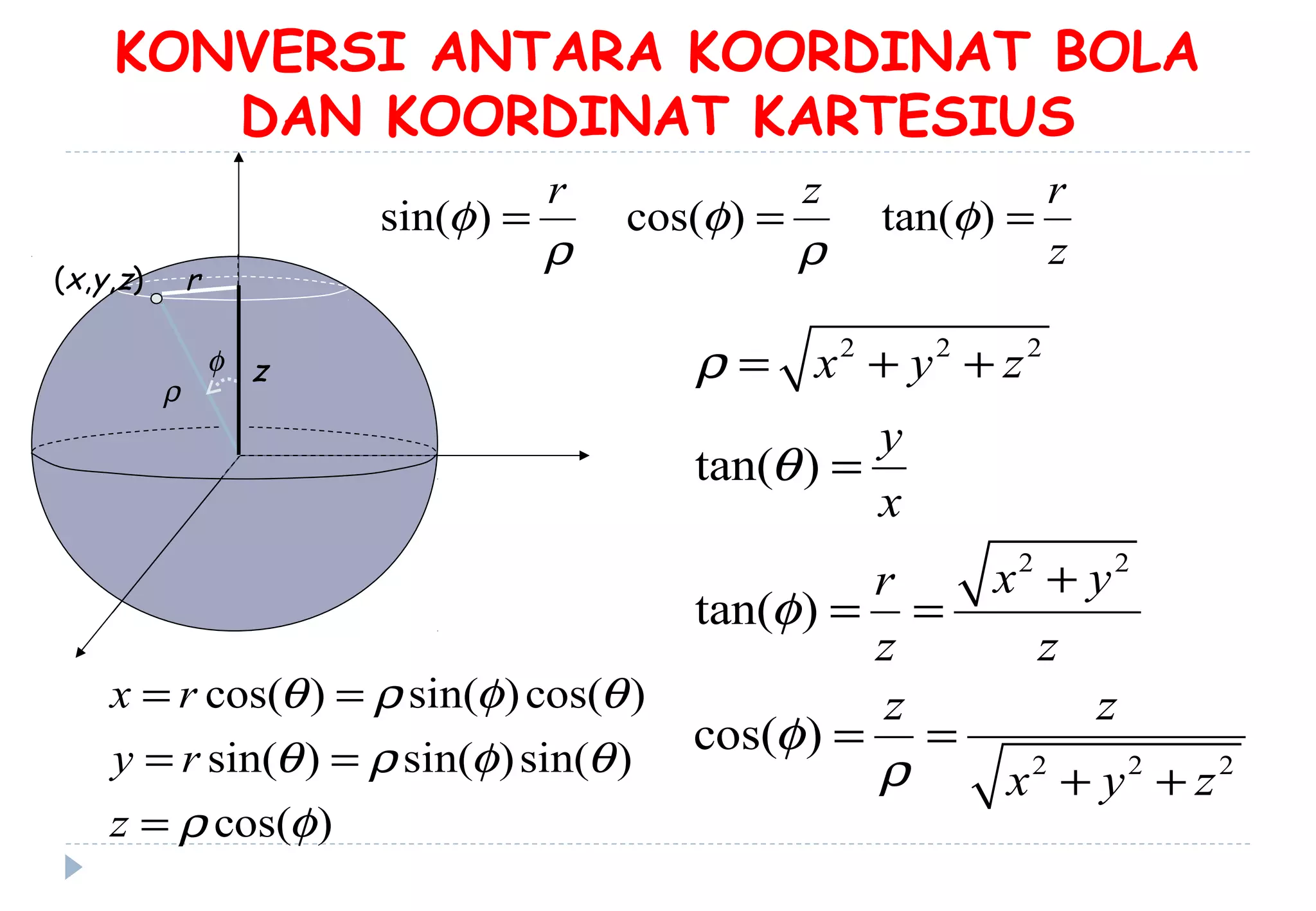 koordinat tabung dan bola | PPT