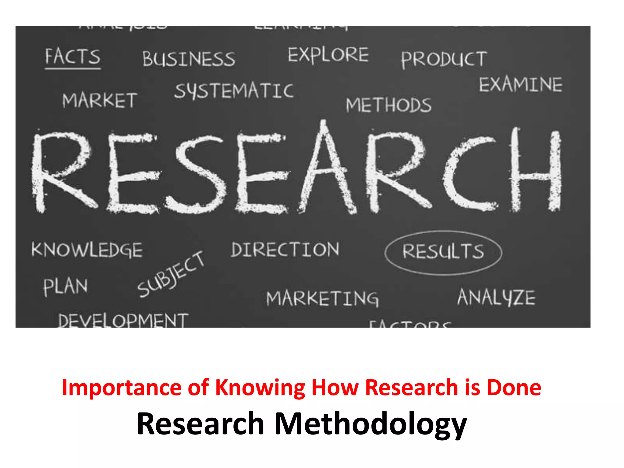 Importance of knowing how research is done - Research Methodology ...