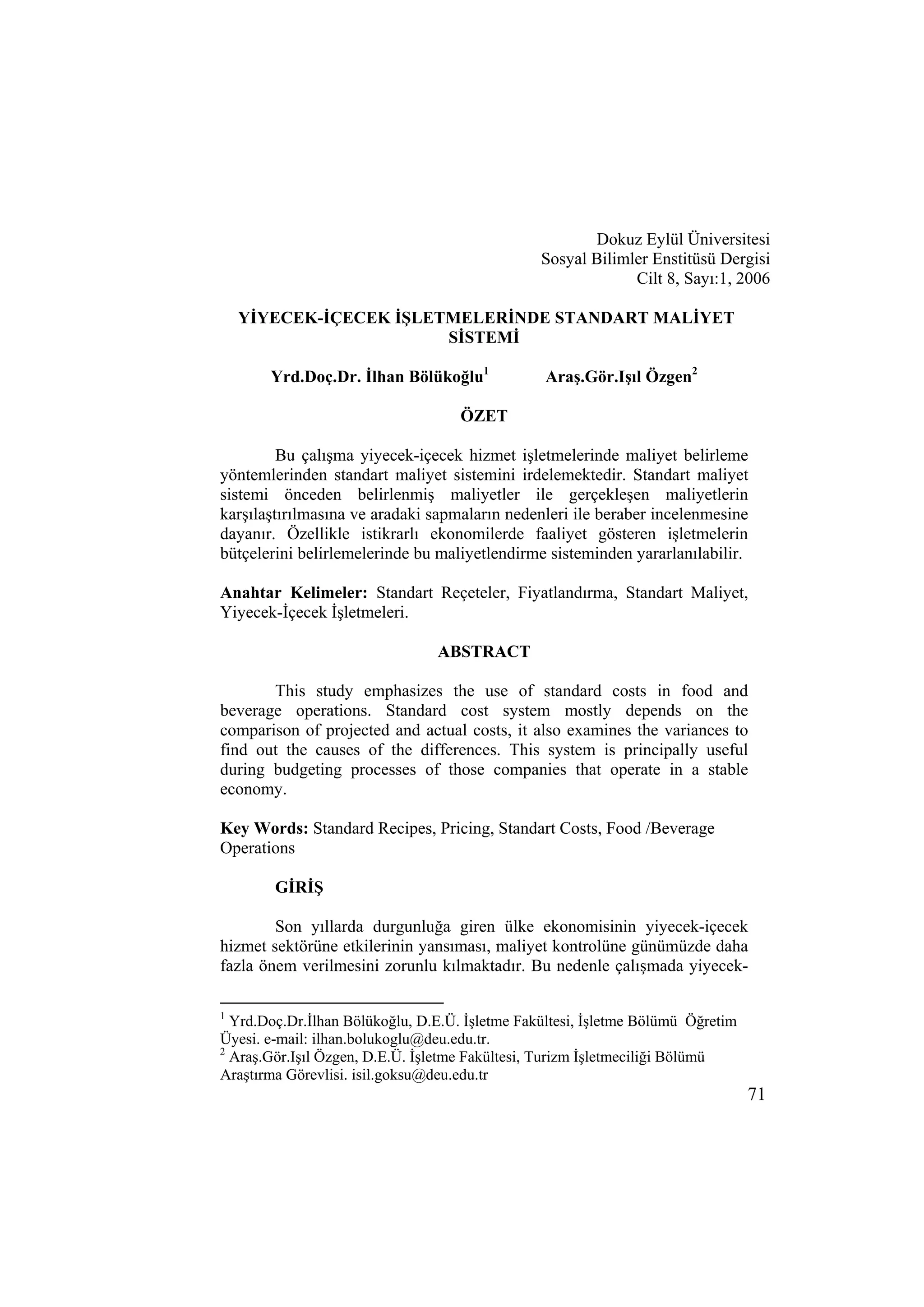 food cost control | PDF