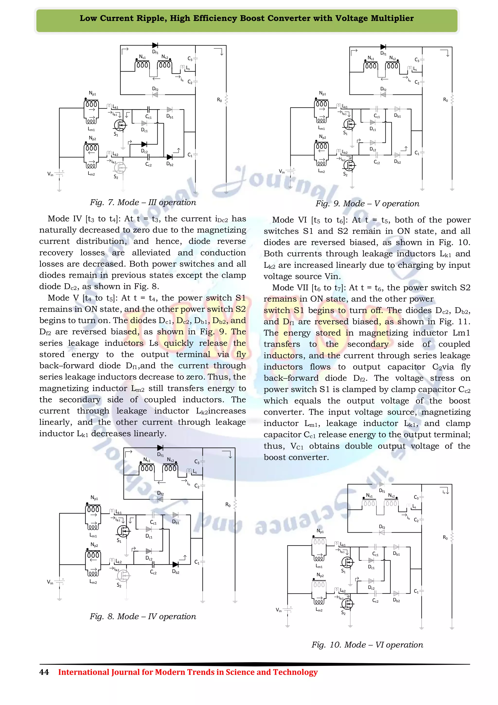 Low Current Ripple High Efficiency Boost Converter With Voltage Multiplier Pdf Power And