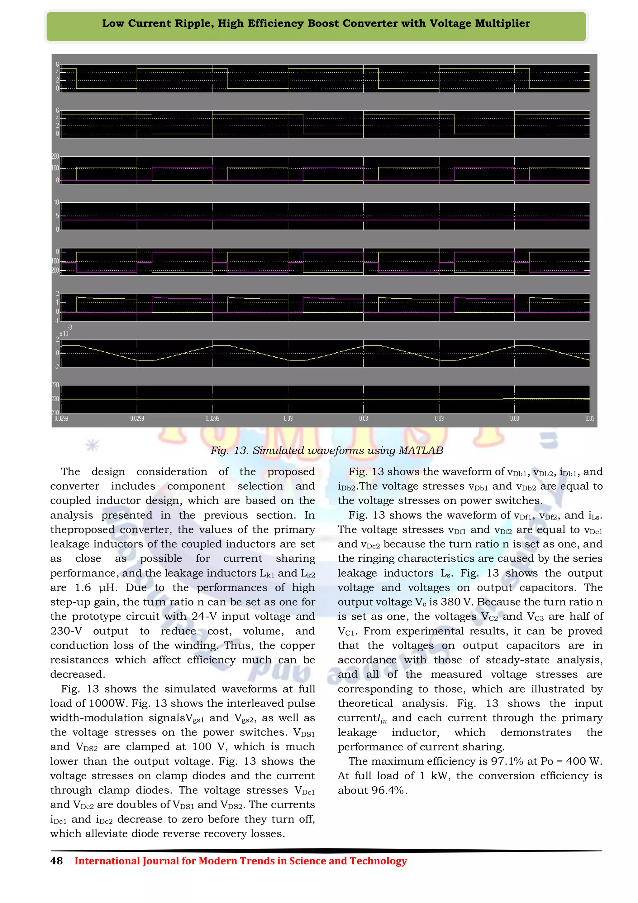 Low Current Ripple, High Efficiency Boost Converter with Voltage ...