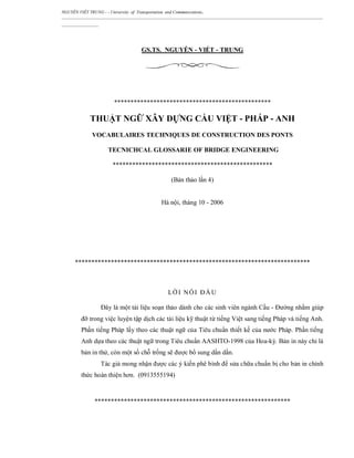 Thuật ngữ xây dựng cầu việt - pháp - anh | PDF