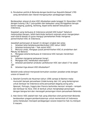 8. voc (verangde oost indische compagnie) | PDF