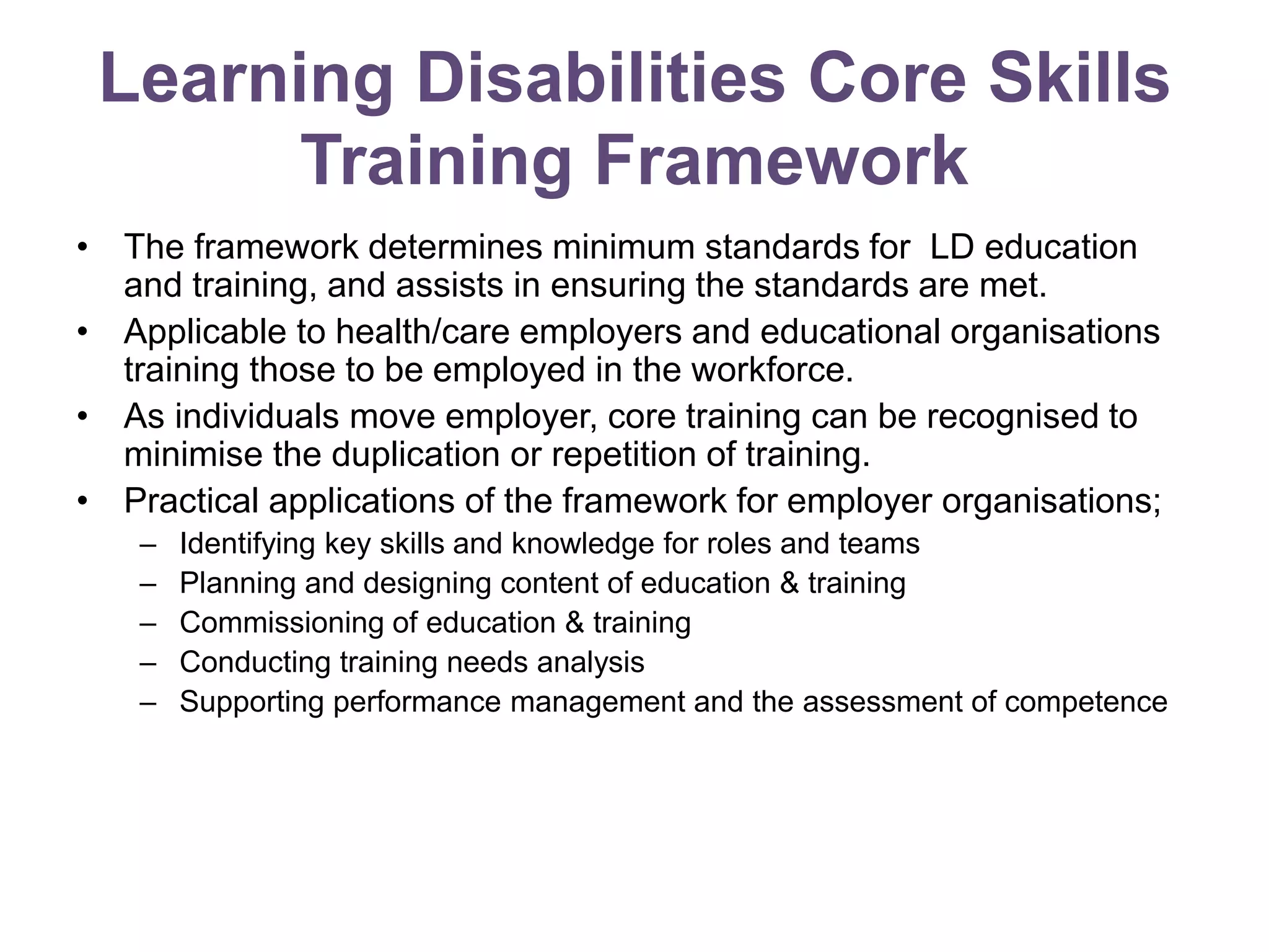 Learning Disabilities: Turning improvement ideas into local action (Tim ...