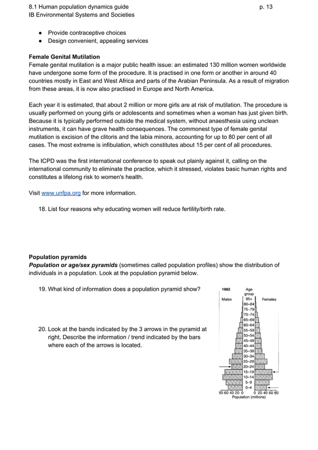ESS Topic 8.1 - Human population dynamics guide | PDF | Biological ...