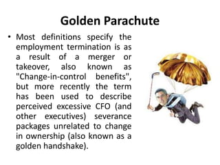 Golden Parachute - Human Resource Management - Manu Melwin Joy | PPT