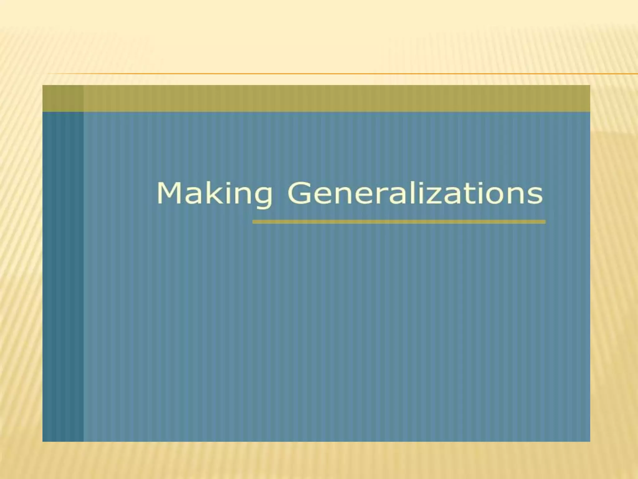 making generalizations | PPTX | Science