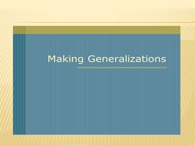 making generalizations | PPTX | Science