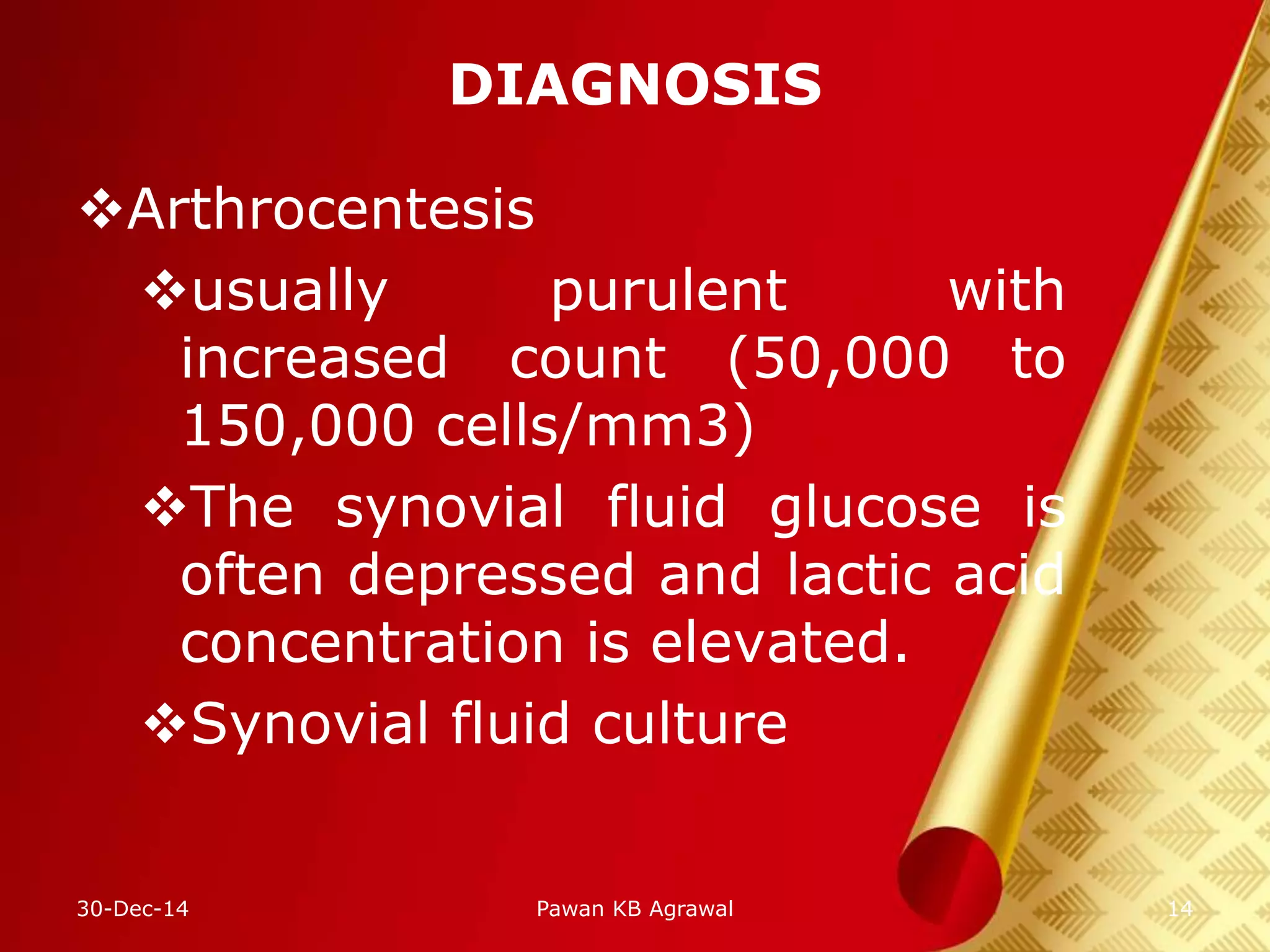 8. septic arthritis 30th dec 14 | PPTX