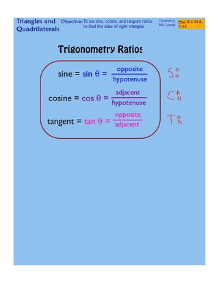 8.1 8.2 quiz start 8-3 sin cos tan | PDF
