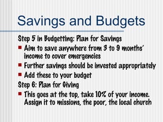 TUL 560-8-5 Principles of Budgetting and Saving | PPT