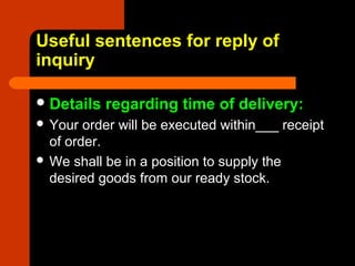 8. letter of reply to an inquiry | PPT