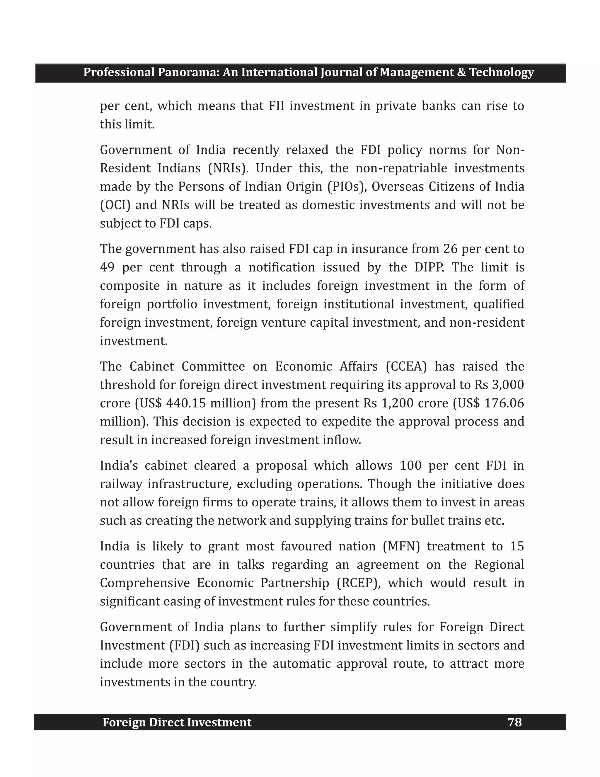 Foreign Direct Investment | PDF