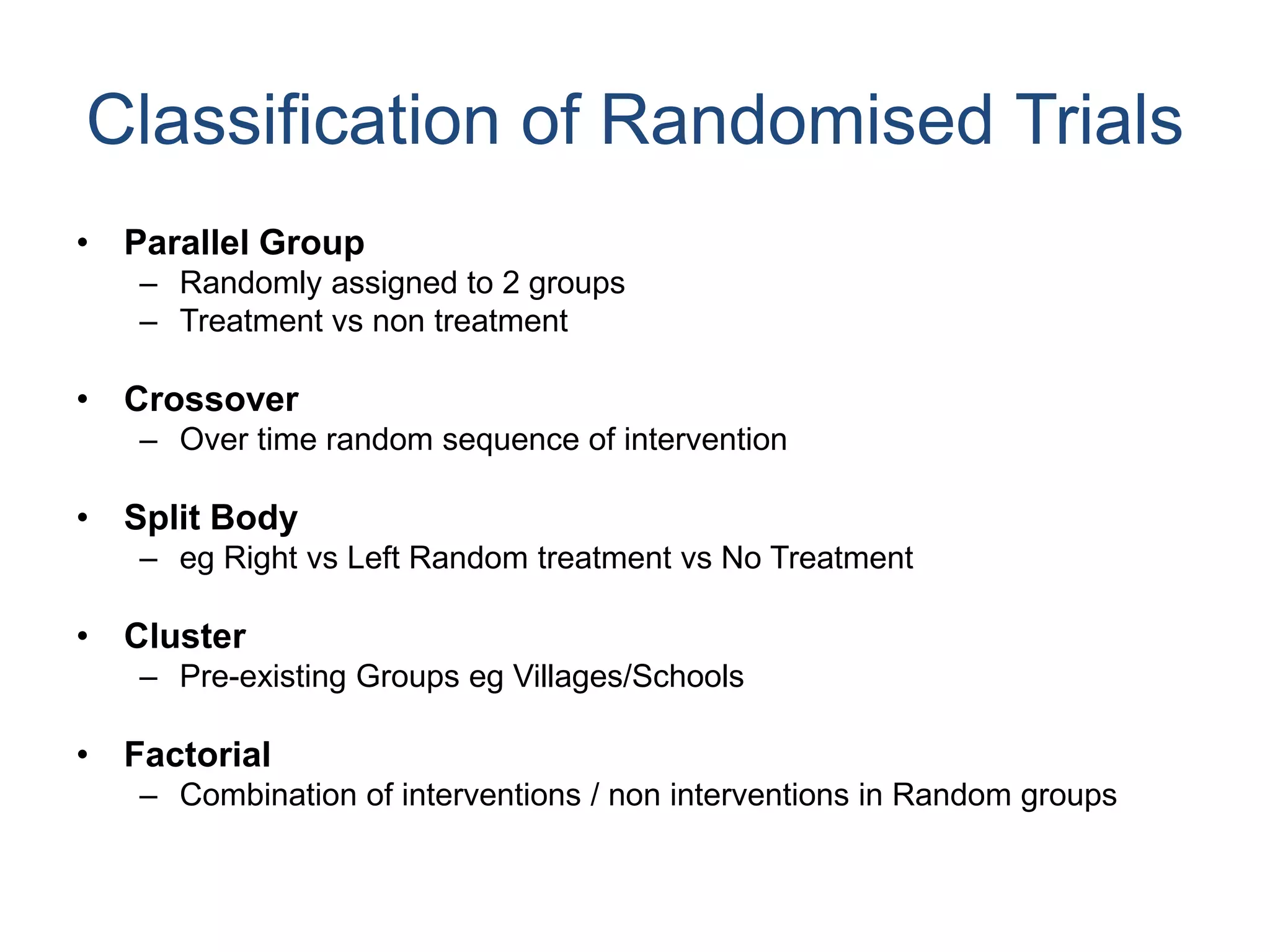 8. randomized control trials | PPTX | Medical Health