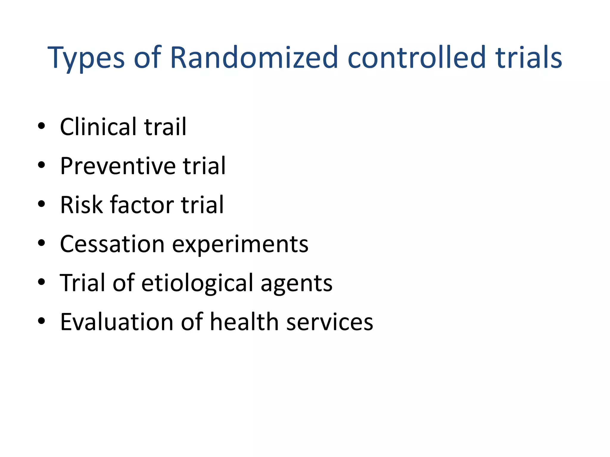 8. randomized control trials | PPTX | Medical Health