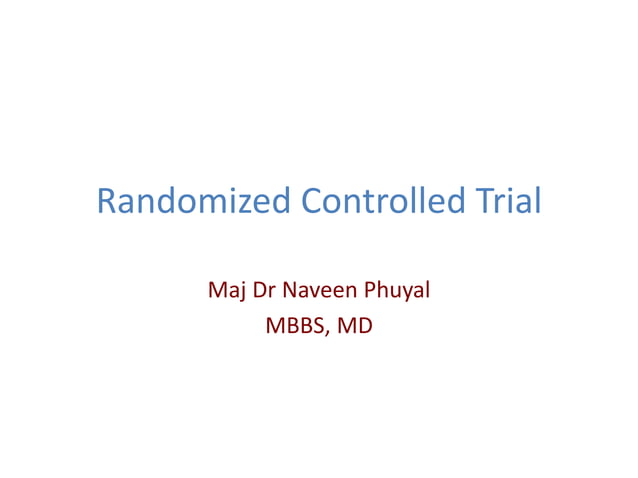 8. randomized control trials | PPTX | Medical Health